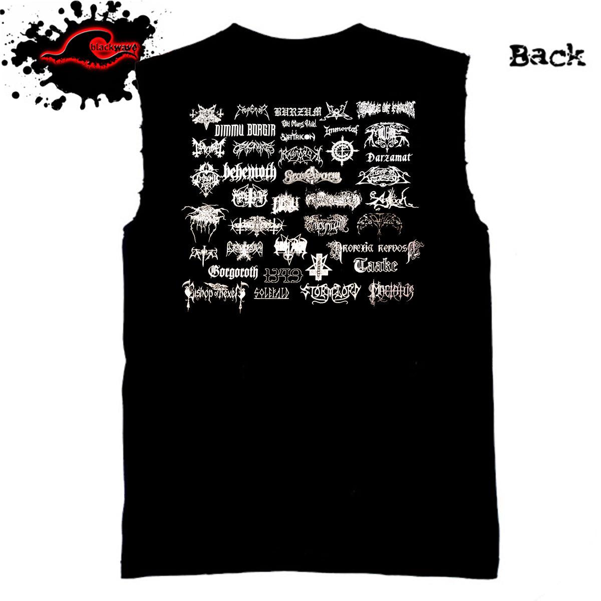 Black Metal Metal Collections Frayed Cut Modified Singlet